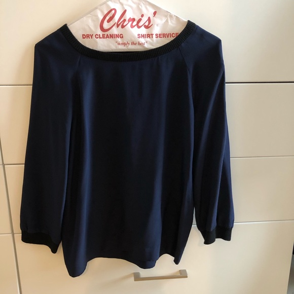 J. Crew | Tops | Jcrew Navy Silk Blouse 2 | Poshmark